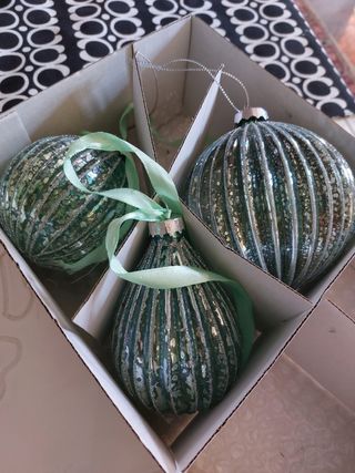 set 3 decorazioni in vetro per albero