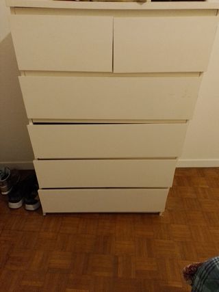 cassettiera Ikea MALM di 6 cassetti bianca