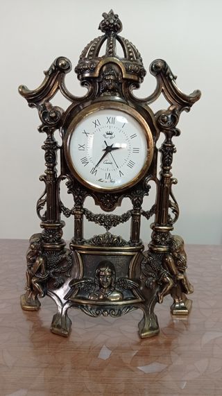 Orologio da tavolo in metallo ottonato