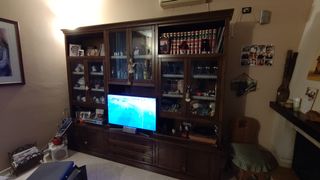 Parete attrezzata porta TV legno noce scuro