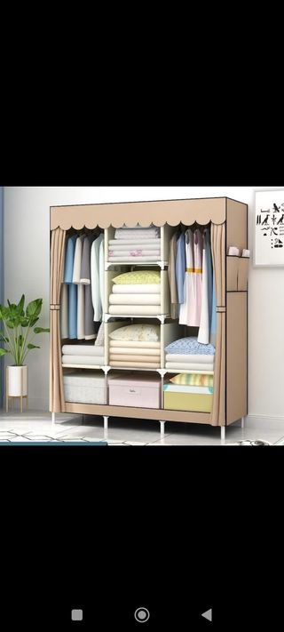 armadio in tessuto con struttura rigida e robusta 