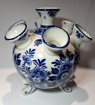 Vaso tulipaniera blu Delft decoro floreale