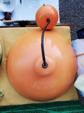 lampadario Arancione 32 Cm Diametro Arredo Vintage