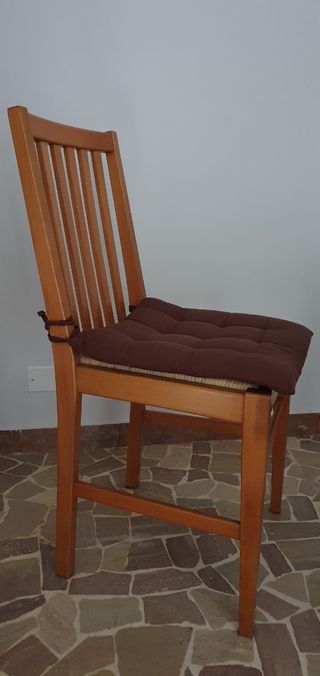 Sedie in legno con seduta in vimini