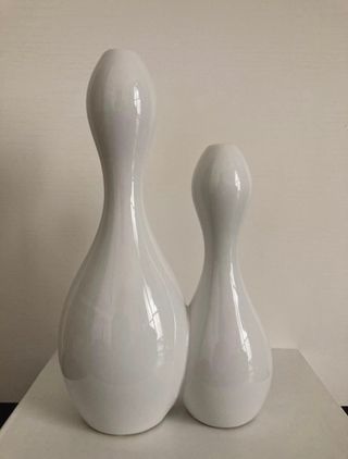 Vaso doppio in ceramica bianco 