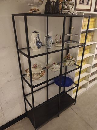 Scaffale Libreria in Metallo e Vetro