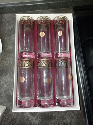 bicchieri cristallo con decoro in oro