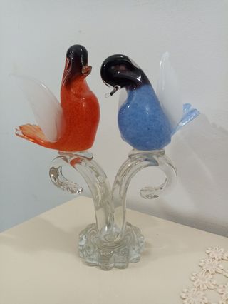coppia di uccelli di murano 