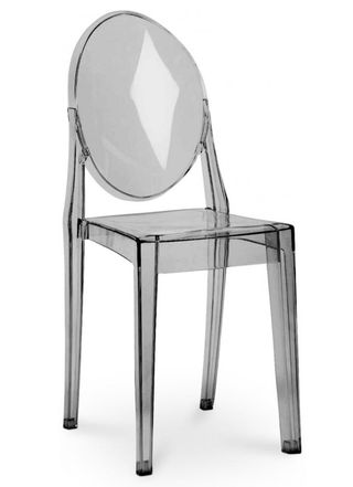 4 sedie Kartell Victoria Ghost Fumé