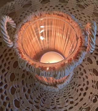 Porta candele artigianale in vetro 