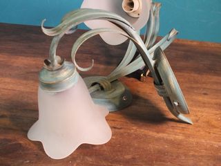 Coppia Applique Floreali Vintage Shabby turchesi