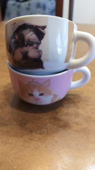 2 tazzine con disegno animali