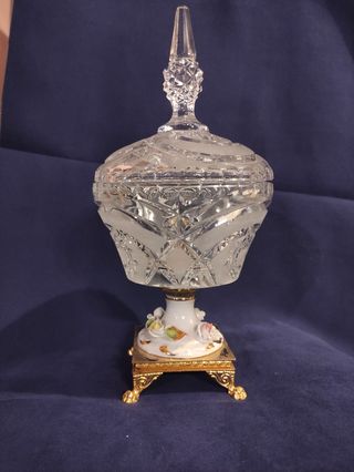 Porta confetti in vetro e porcellana 