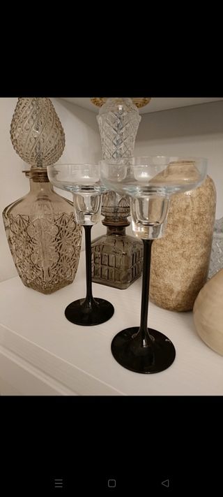2 portacandele in vetro 