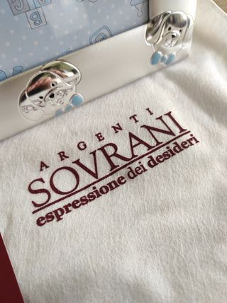 Cornice Orsetto blu per bambini in argento 16x21