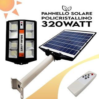 Lampione 320w solare crepuscolare/sensore