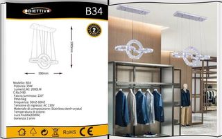 LAMPADARIO MODERNO RICOPERTO DI SWAROVSKI 