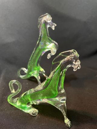 coppia animali cavalli stilizzati vetro murano 
