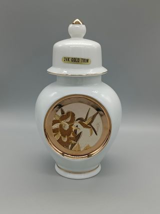 Vaso giapponese Chokin art 24k Gold trim Colibrì 