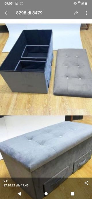 pouff contenitore in velluto