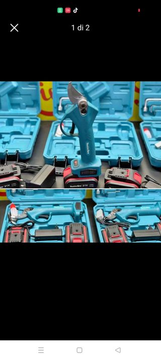 forbici da potatura due batterie 