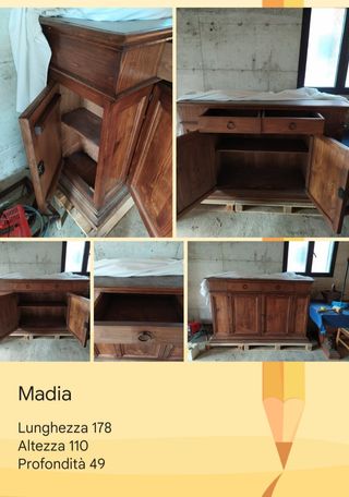 Madia primi del Novecento legno massello