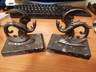 coppia di cigni con base in marmo 