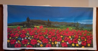Stampa su tela paesaggio papaveri