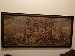 Arazzo con cornice in legno