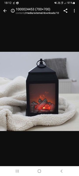 Lanterna decorativa effetto camino 14 x 14 x 26 cm