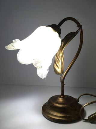 Lampada marrone/oro vetro soffiato