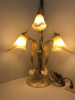 Lampada avorio/oro vetri soffiati