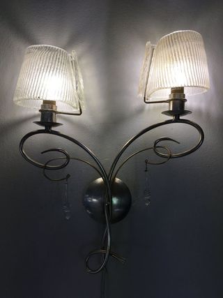 Aplic oro/argento vetri murano e pendagli