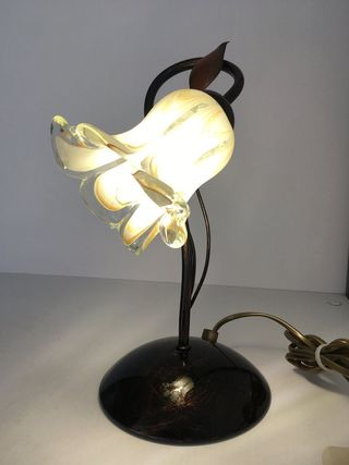 Lampada metallo e vetro soffiato