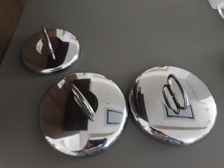 3 coperchi in acciaio inox come nuovi