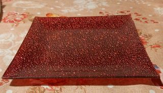 Vassoio quadrato rosso materiale plastico 