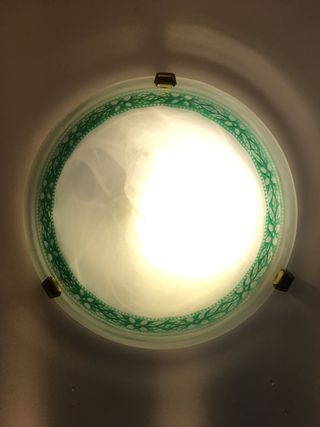 Plafoniera d.30 vetro greca verde