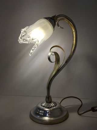 Lampada oro/argento vetro soffiato