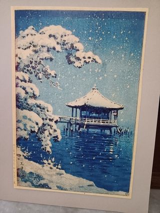 stampa paesaggio invernale Giappone 18x24