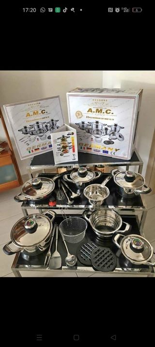 batteria di pentole 23 pz acciaio inox 