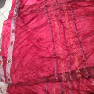 2 tende rosse doppio velo