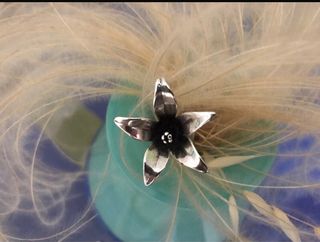 2 fiori in argento effetto vintage