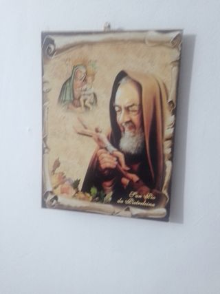 quadretto in legno padre Pio 