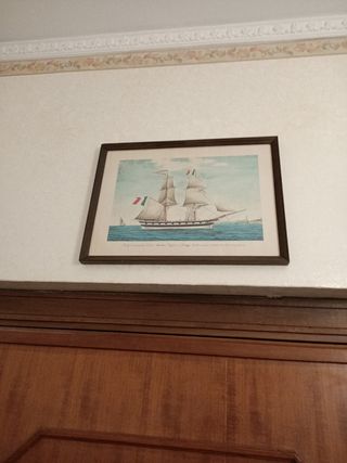 stampa vintage con cornice in legno 