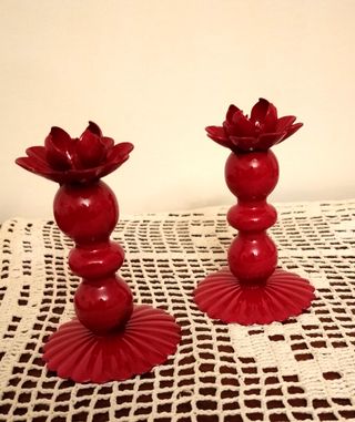 Coppia portacandela Rosso #pretty