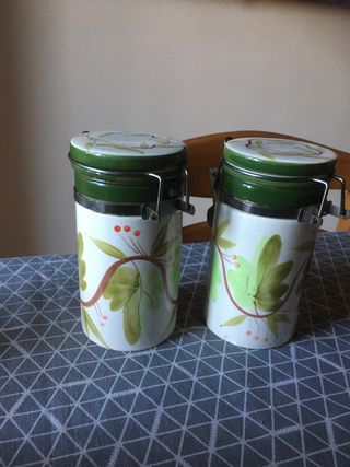 Vasi porta caffè/zucchero/sale , in ceramica 