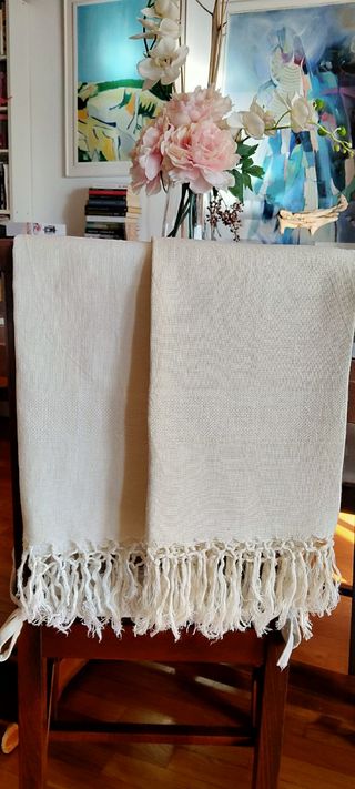 coppia di asciugamani della nonna in lino 