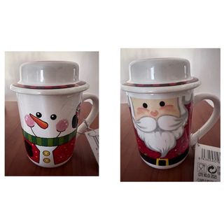Set 2 tazze Natale con coperchio 
