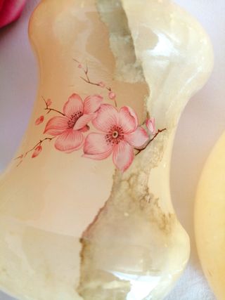 posacenere e porta accendino in onice vintage 