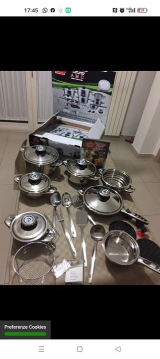 batteria di pentole 23 pezzi amc Acciaio inox 